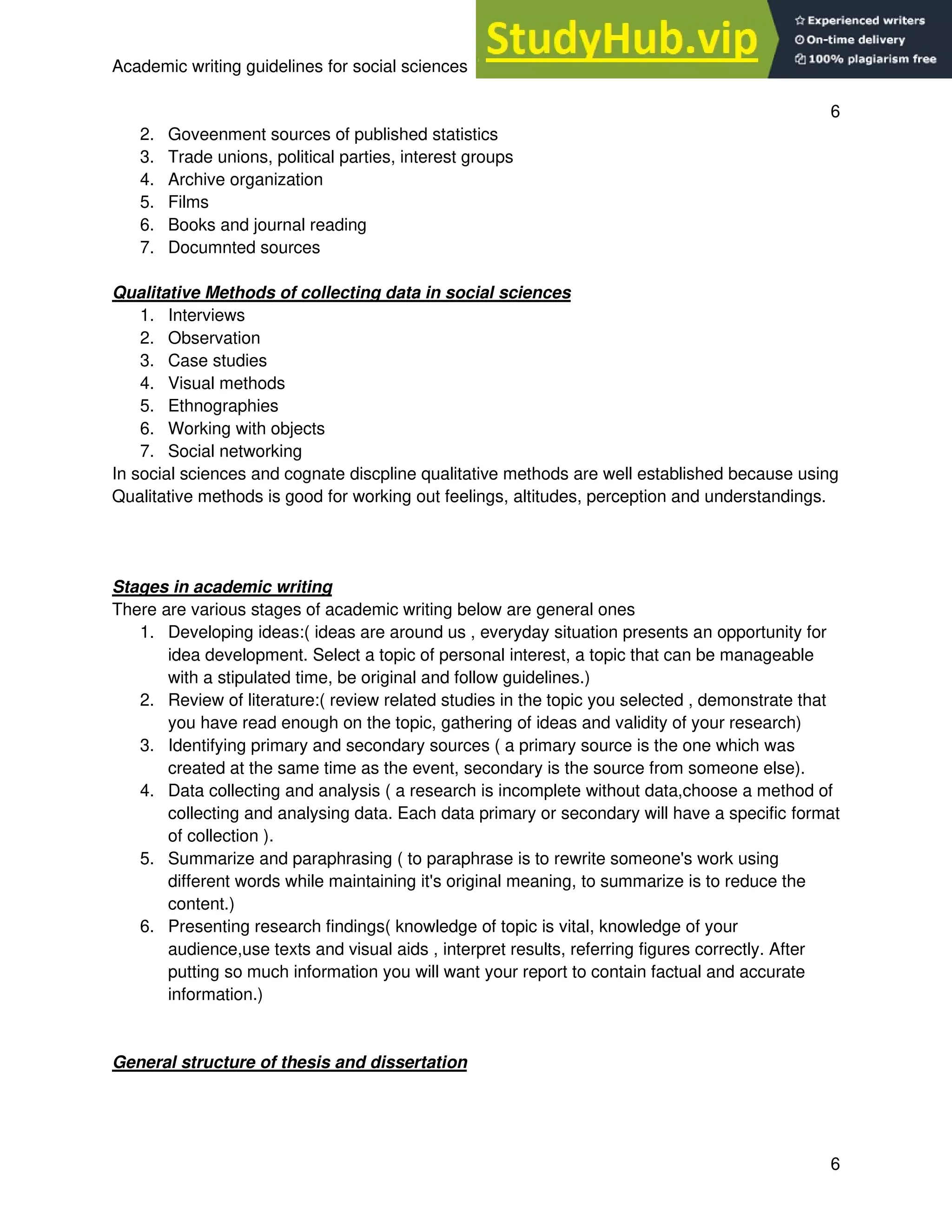 Academic Writing Guidelines For Social Sciences | PDF | Education