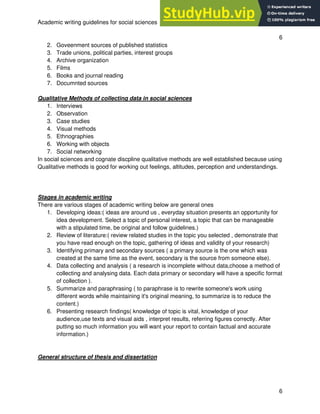 Academic Writing Guidelines For Social Sciences | PDF | Education