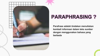 Academic Writing Paraprashingdan Sumarizing | PPT