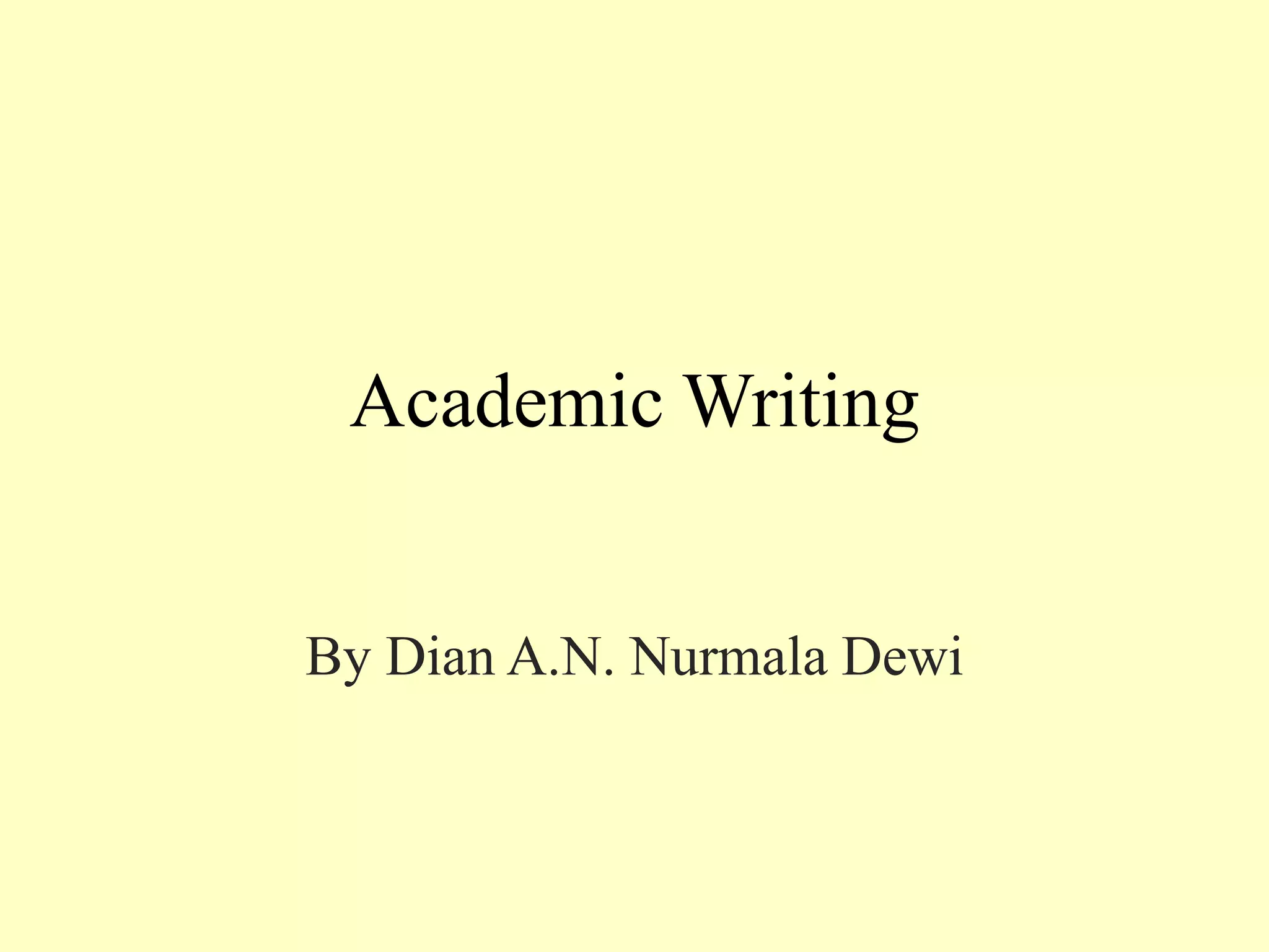 Introduction to Academic writing | PPTX