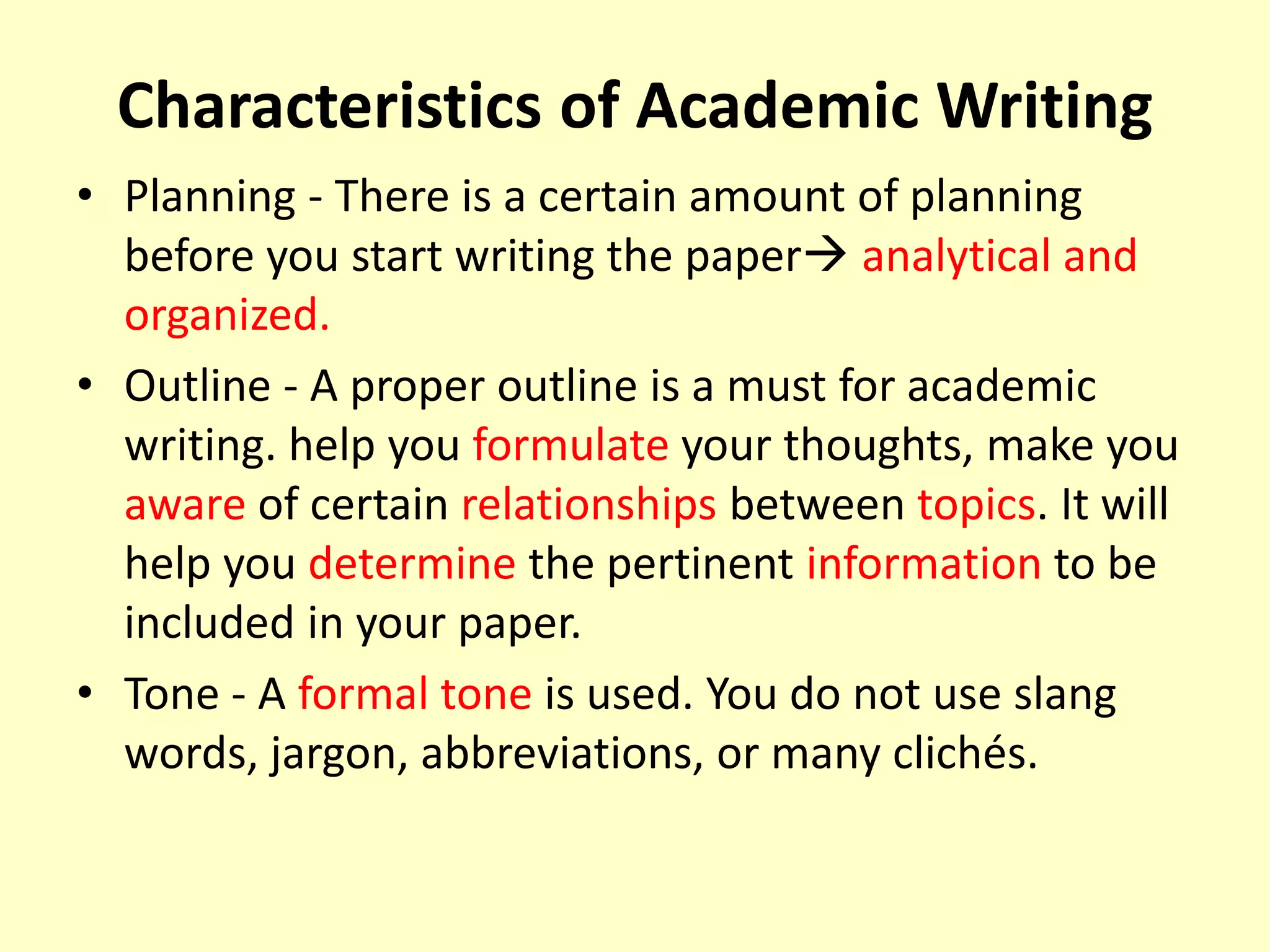 Introduction to Academic writing | PPTX