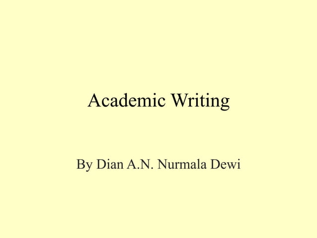 Introduction to Academic writing | PPTX