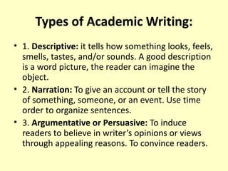Introduction to Academic writing | PPTX