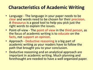 Introduction to Academic writing | PPTX