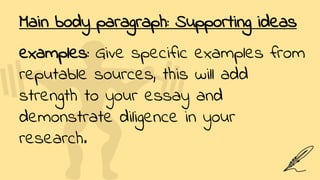 How to Write College Papers: Main Body Paragraphs | PPTX