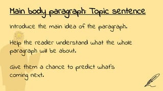 How to Write College Papers: Main Body Paragraphs | PPTX