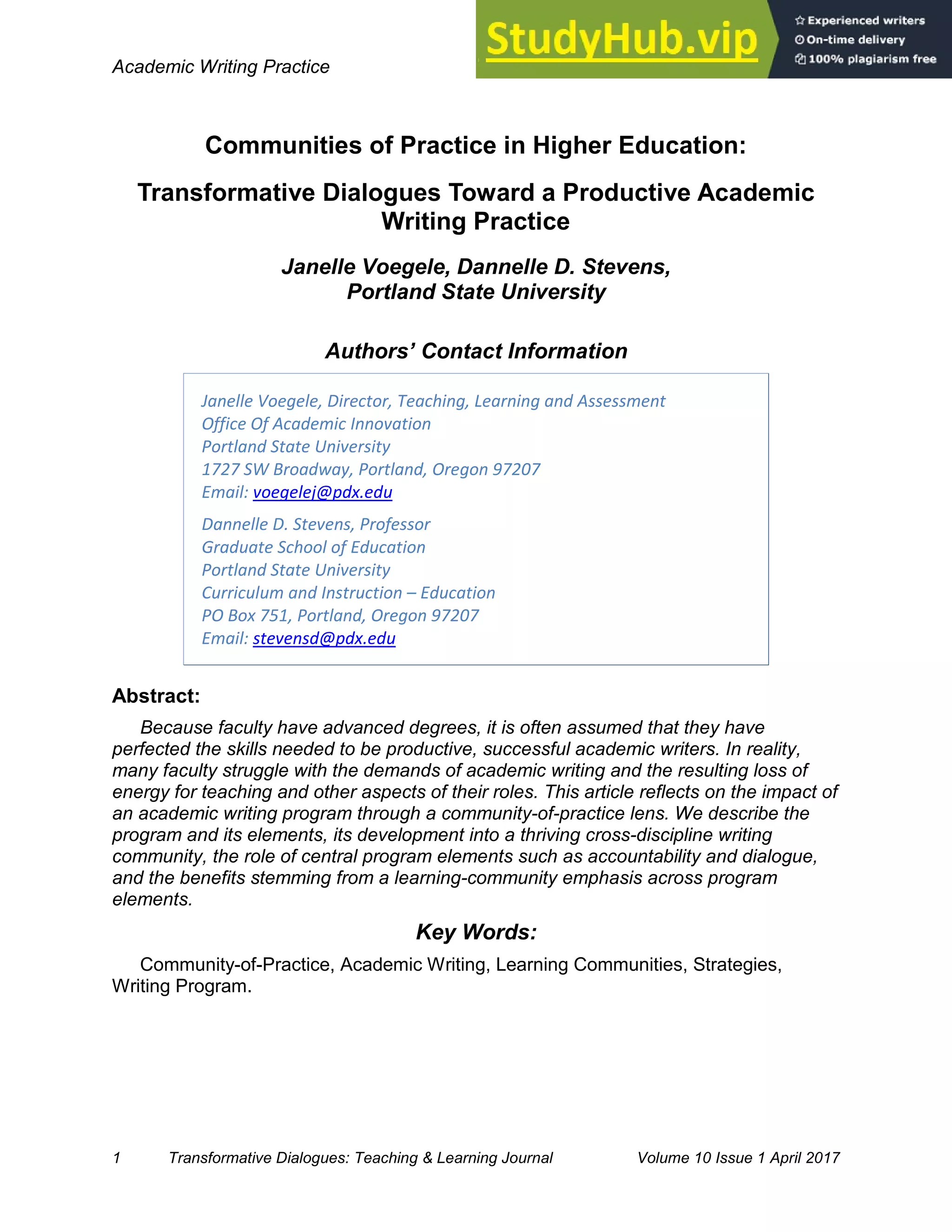 Academic Writing Practice.pdf | Undergraduate Education | College Education