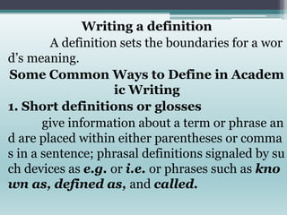 ACADEMIC WRITING_SOS2.pptx | Chemistry | Science