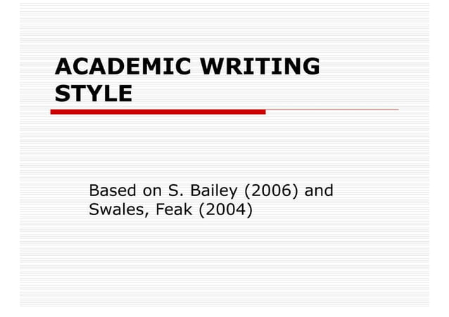 ACADEMIC WRITING STYLE | PDF