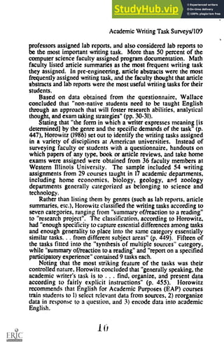 Academic Writing Task Surveys The Need For A Fresh Approach | PDF