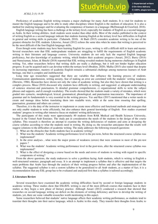 Academic Writing Teaching Method For Arab Students A Case Study In A Health Sciences University ...