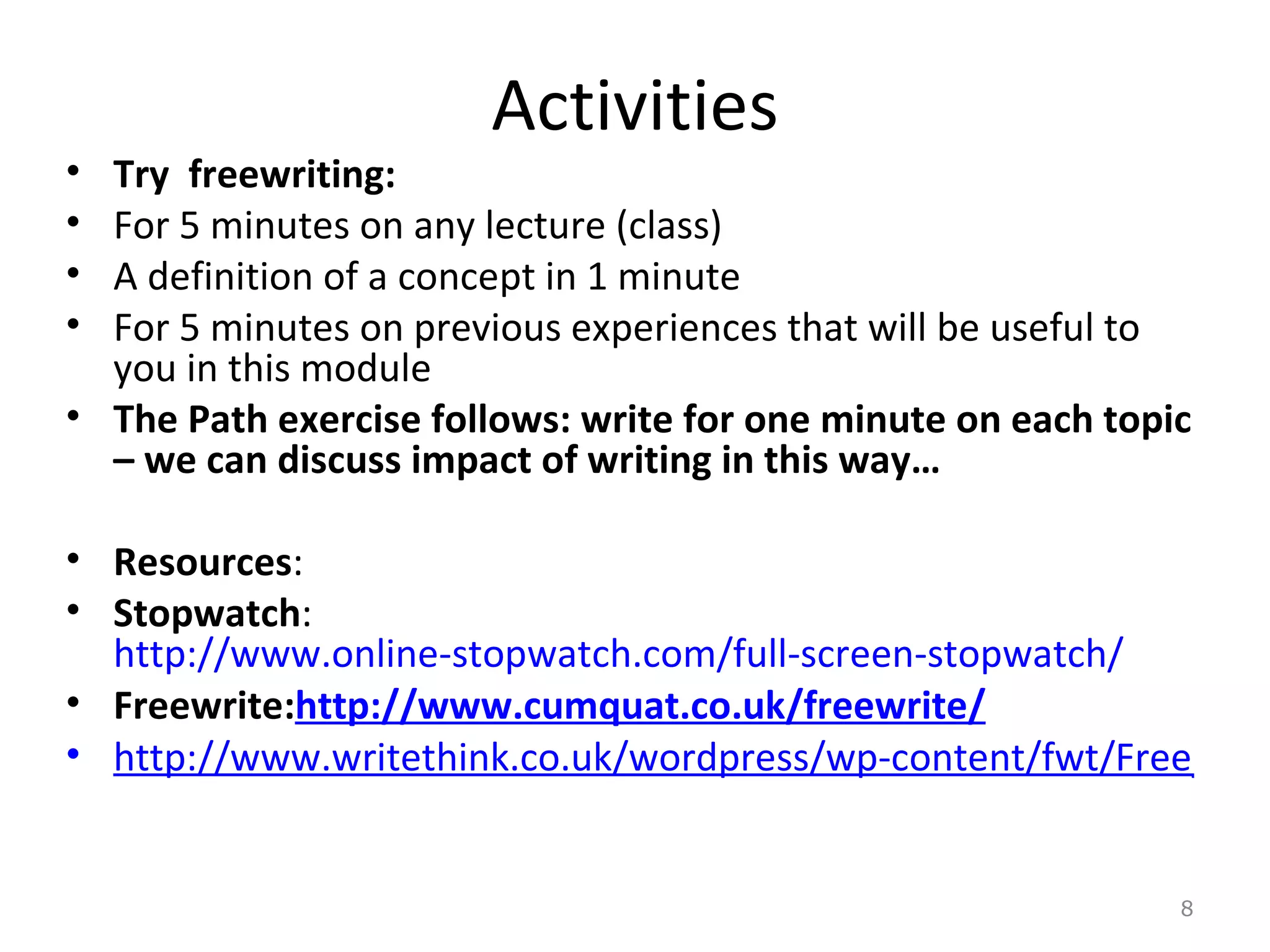Academic writing workshop studentsv2 | PPT