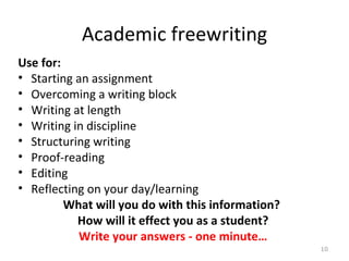 Academic writing workshop studentsv2 | PPT