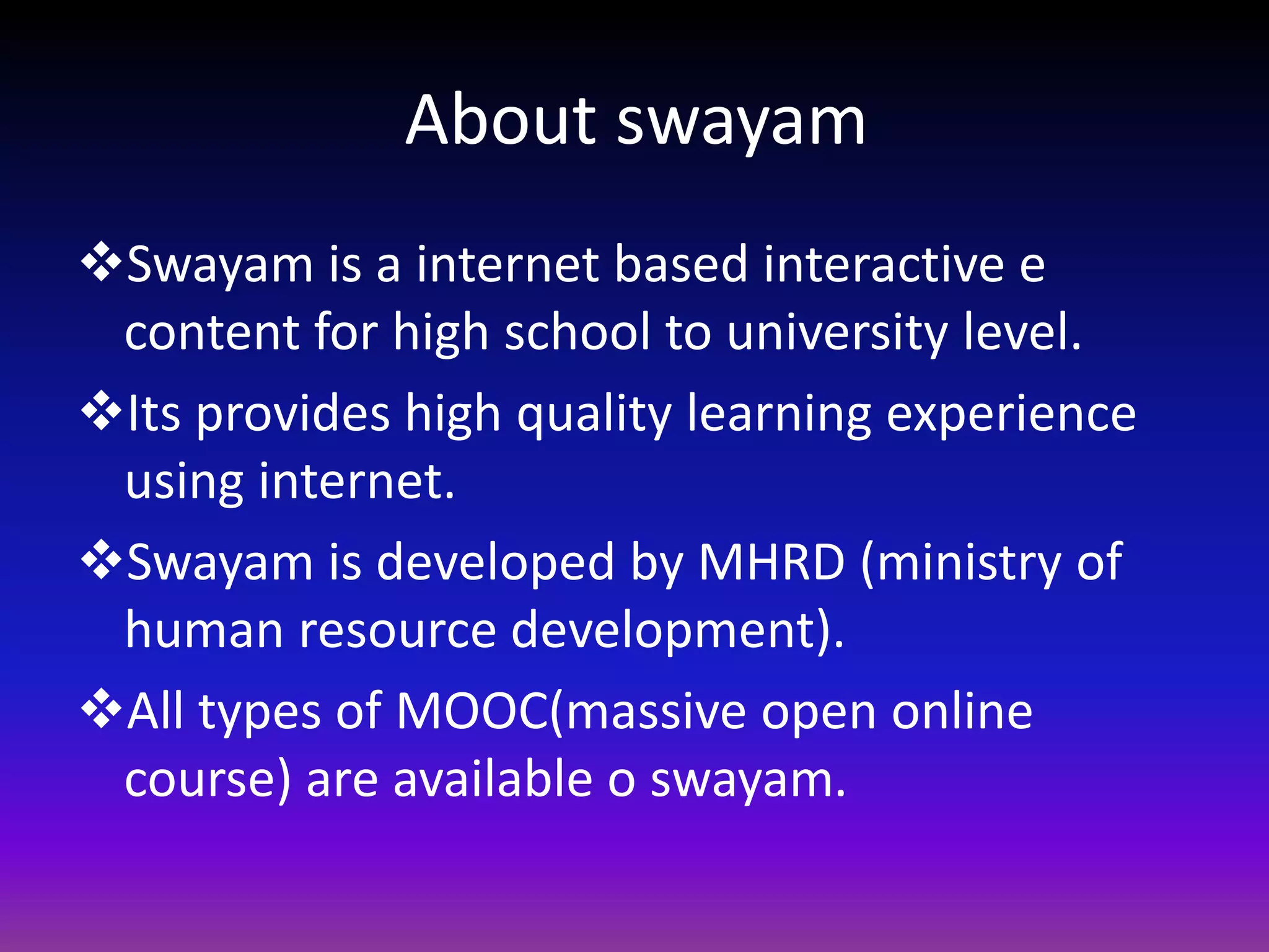SWAYAM | PPTX