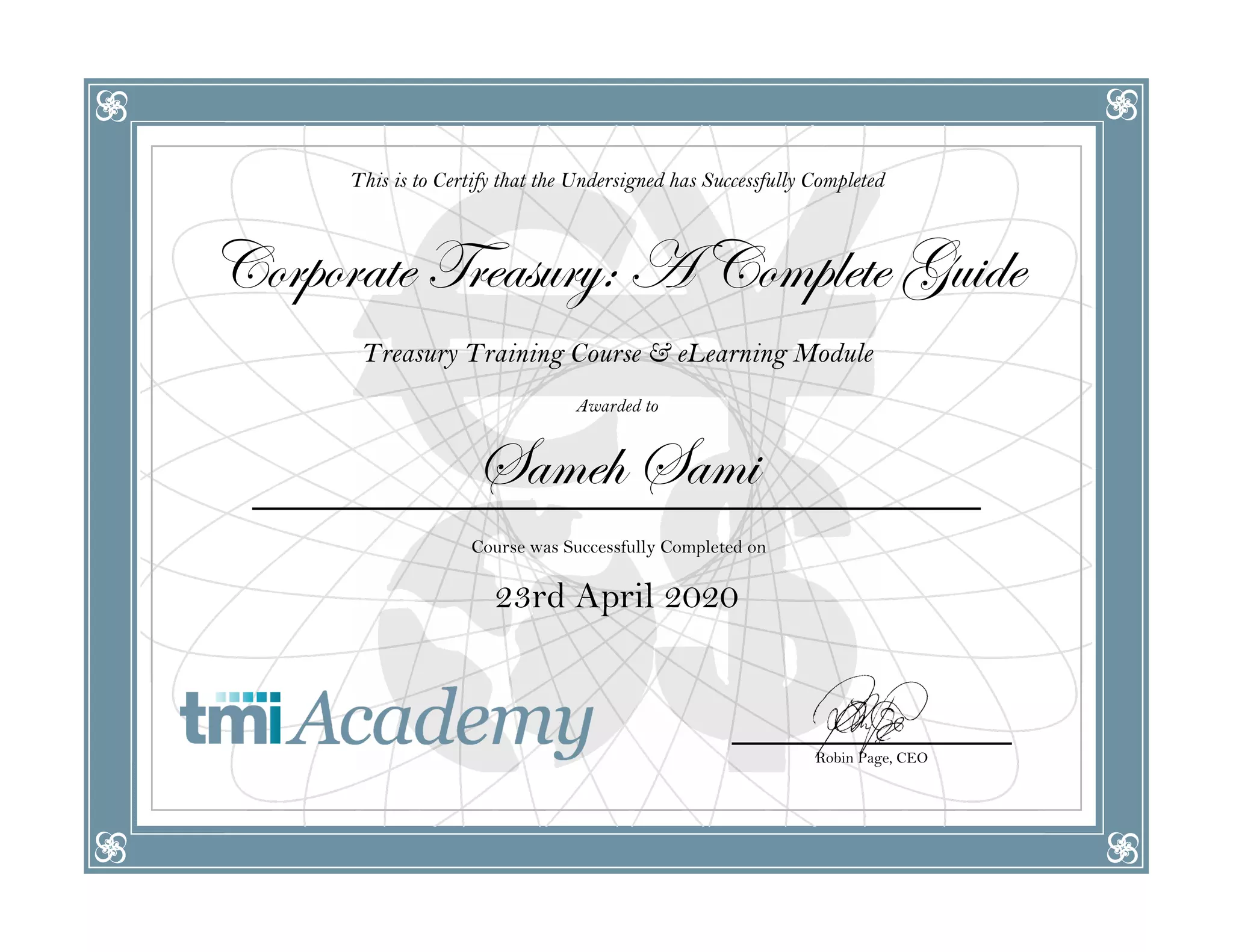 Certificate in Corporate Treasury -TMI | PDF