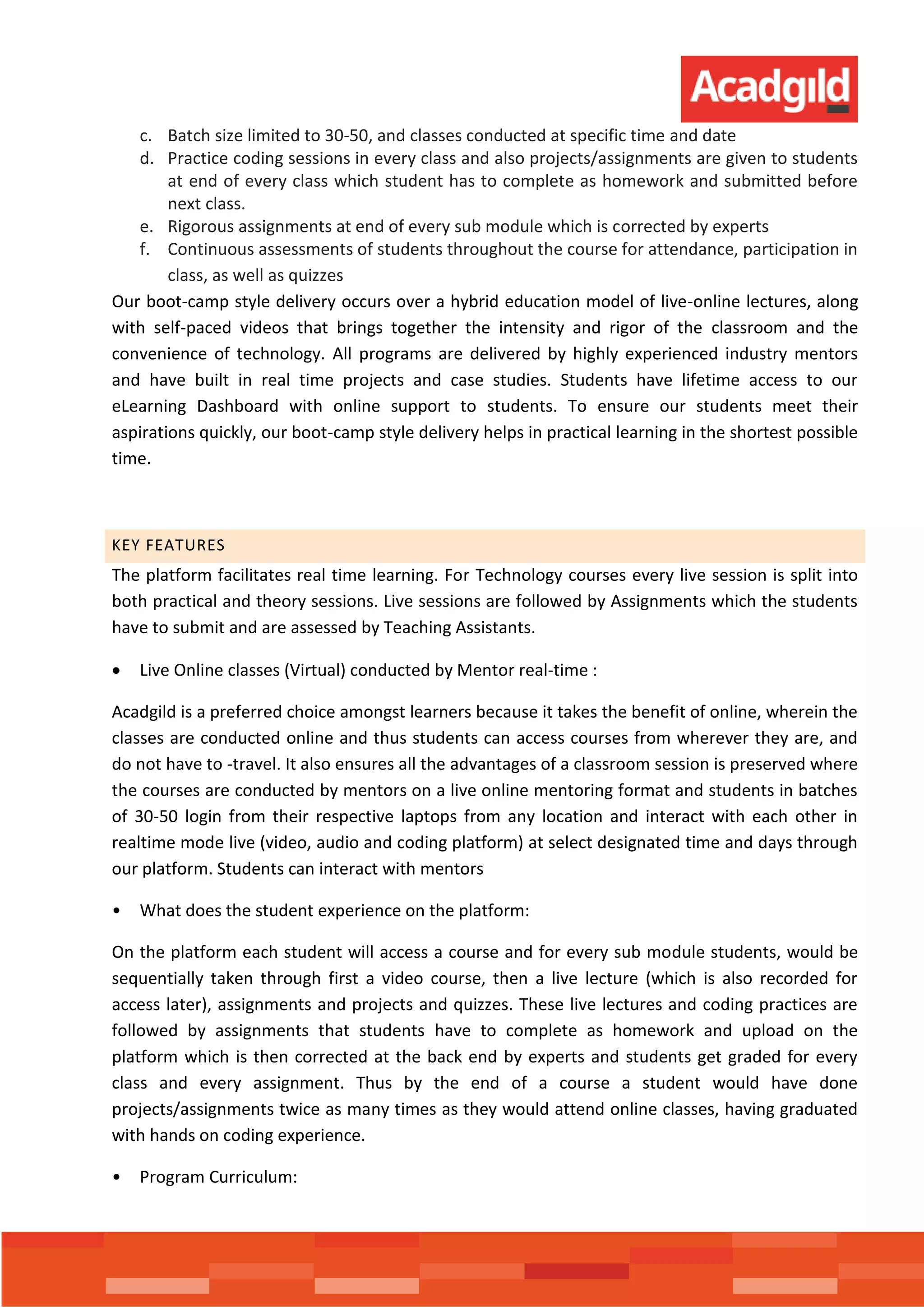 Acadgild learning proposal | PDF