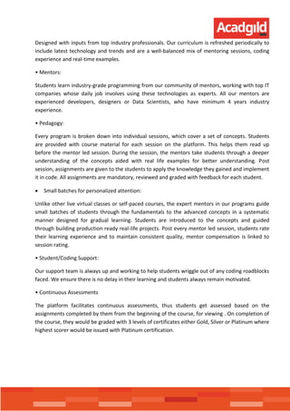 Acadgild learning proposal | PDF