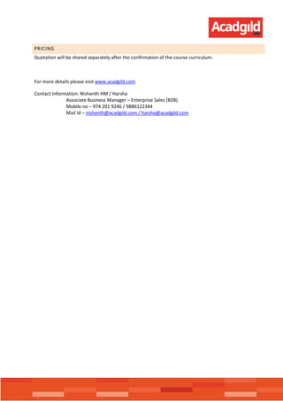 Acadgild learning proposal | PDF