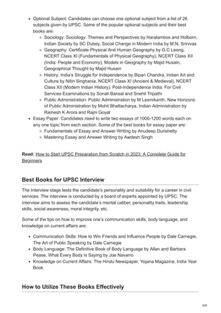 List of Best Books For UPSC Preparation | PDF