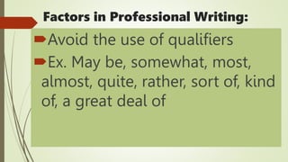 EAPP academic versus professional writing | PPTX
