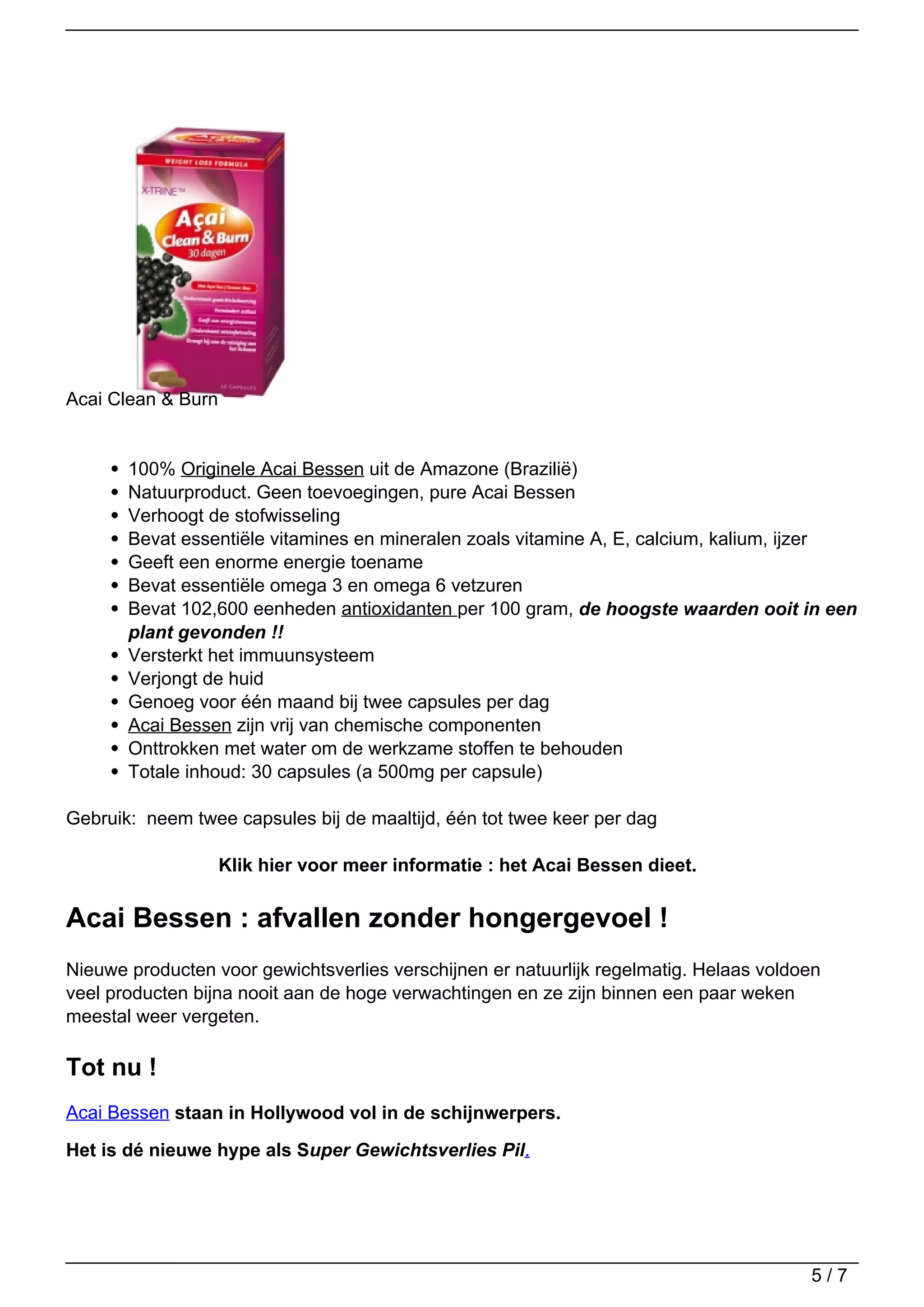 Acai Bessen : wonderfruit voor gewichtsverlies ! | PDF