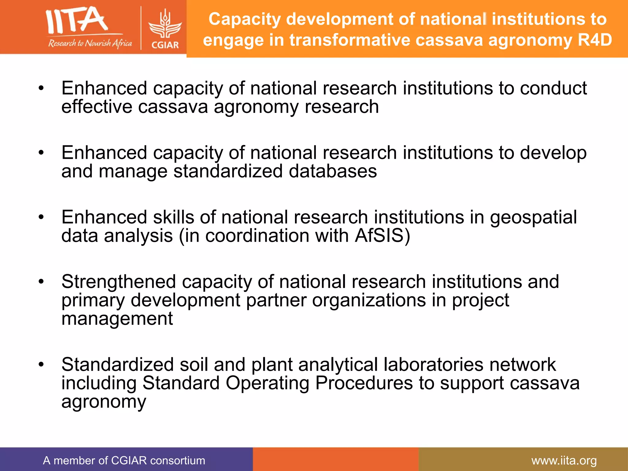 African Cassava Agronomy Initiative (ACAI): Taking agronomy to Scale in ...