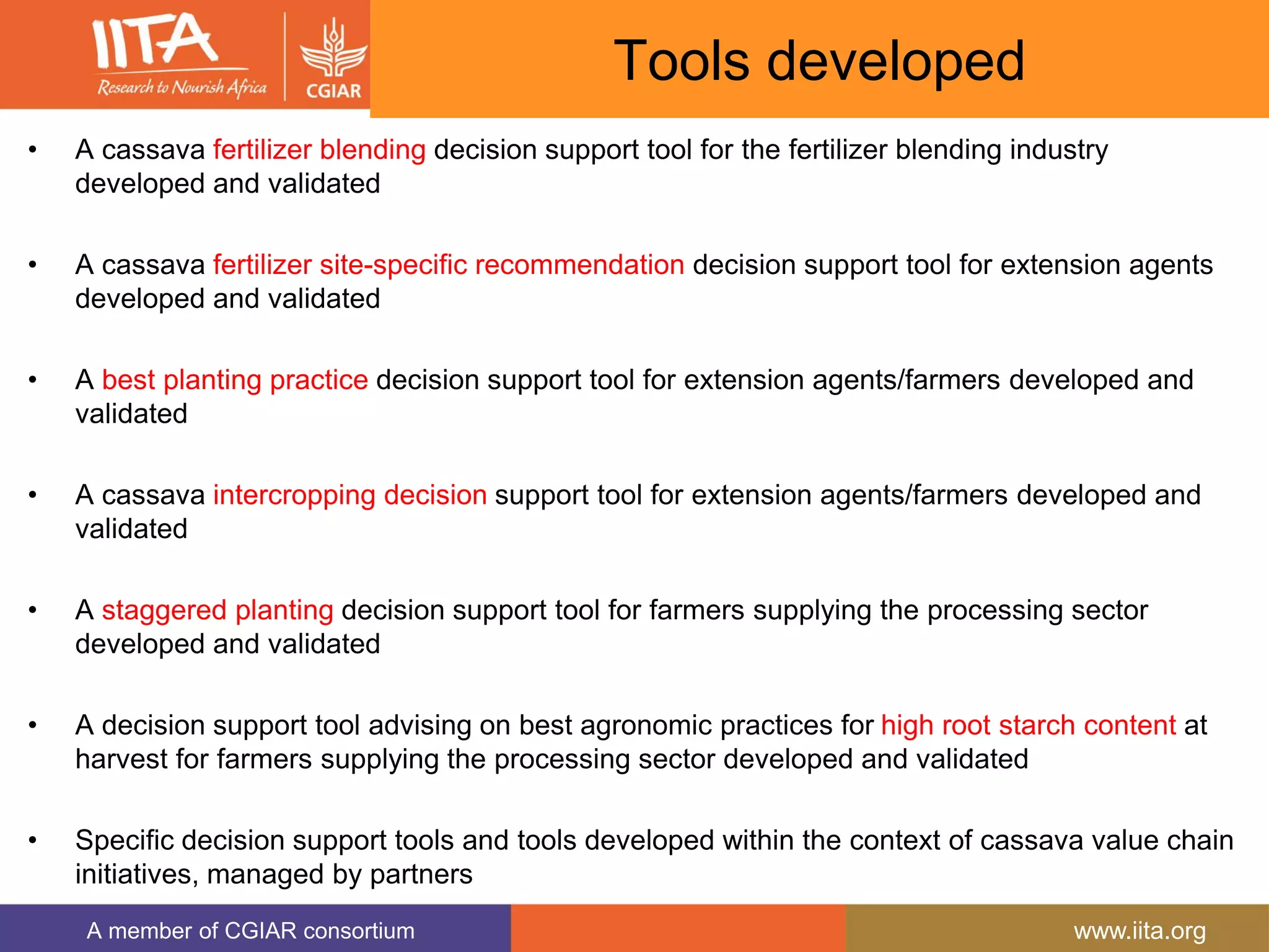 African Cassava Agronomy Initiative (ACAI): Taking agronomy to Scale in ...