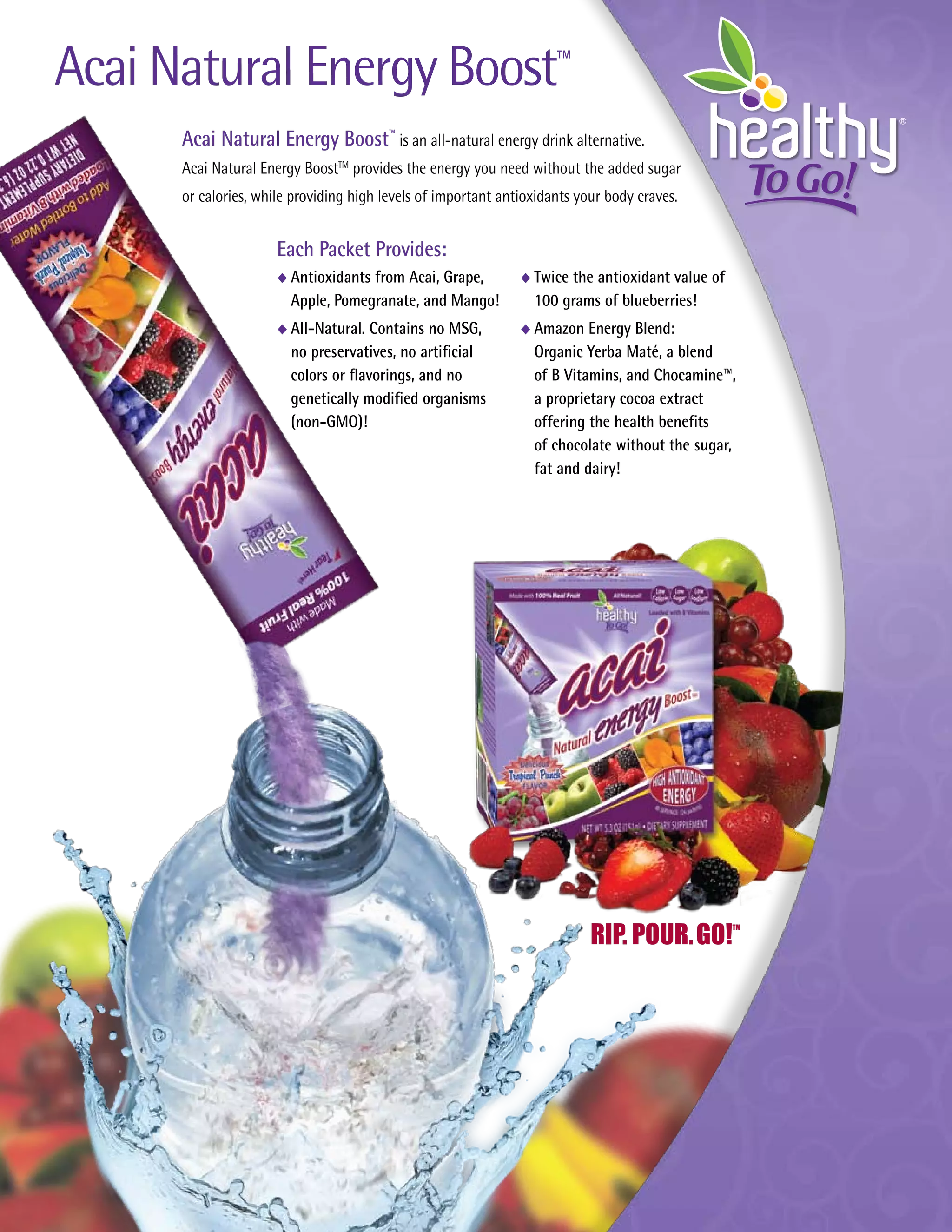 Acai natural energy boost super fruit all-natural drink mix | PDF