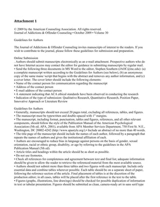 ACA Journal Submissions