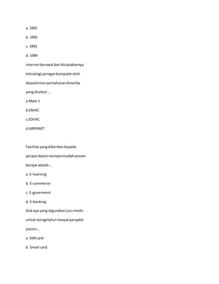 soal tik semester 1 kelas 7 | PDF