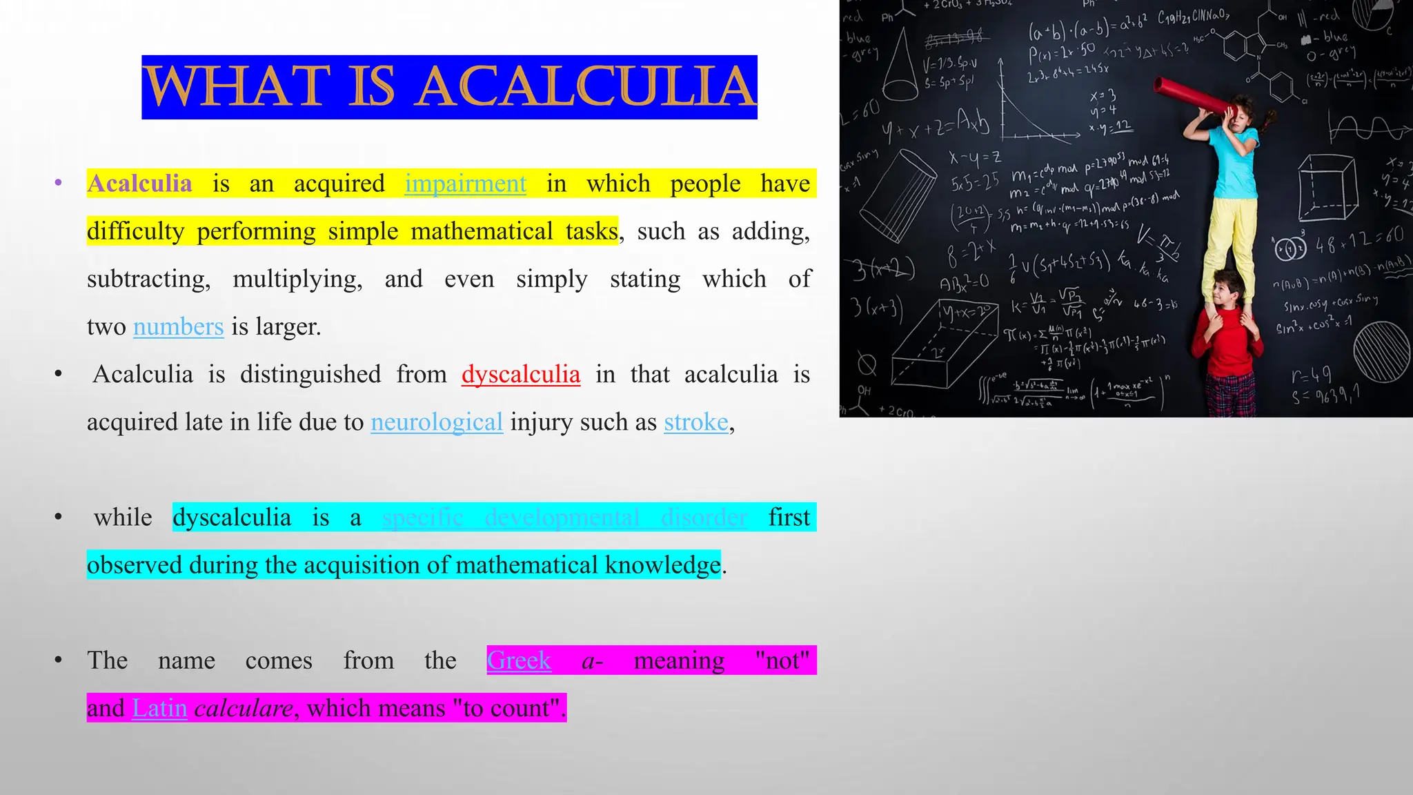 ACALCULIA ,dyscalculia, brain location and types of dyscalculia | PDF