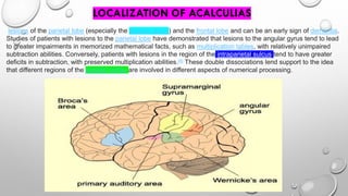 ACALCULIA ,dyscalculia, brain location and types of dyscalculia | PDF