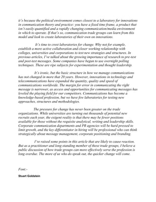 A call for change | DOCX | Business Expos & Conferences | Events