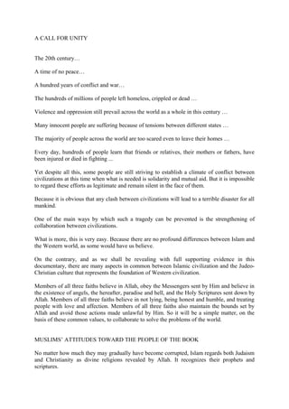A call for unity 1. english | DOC | Christianity | Religion & Spirituality