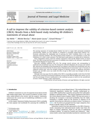 A call to improve the validity of criterion-based content analysis (CBCA): Results from a field ...
