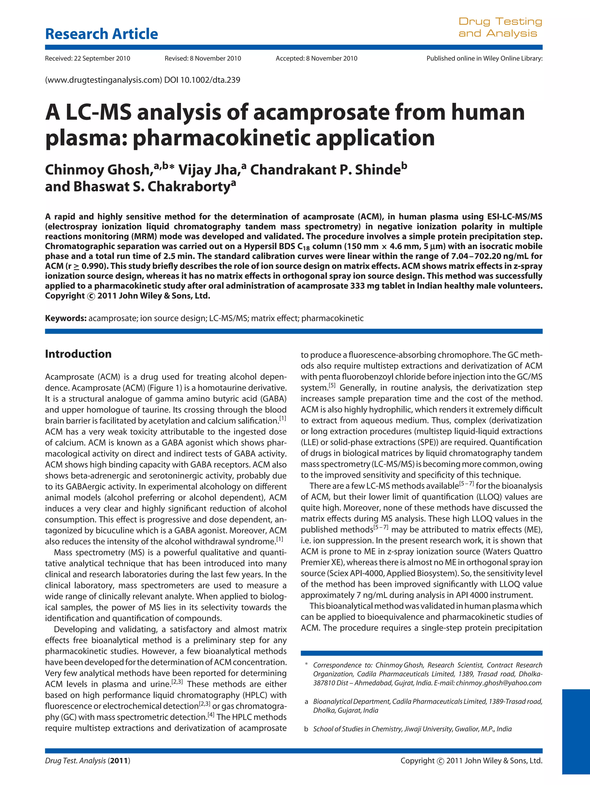 Acamprosate Analytical | PDF