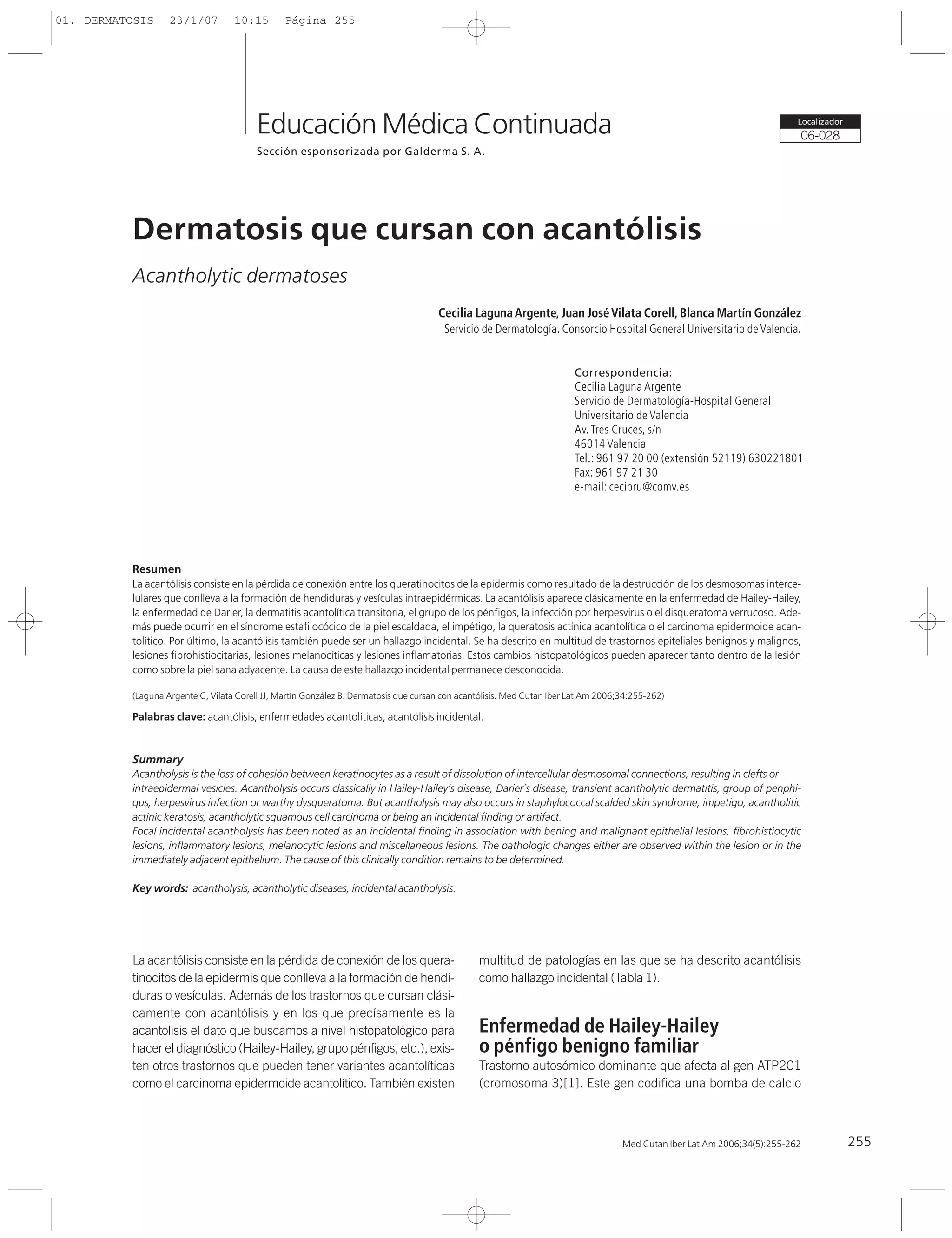 Acantolisis | PDF