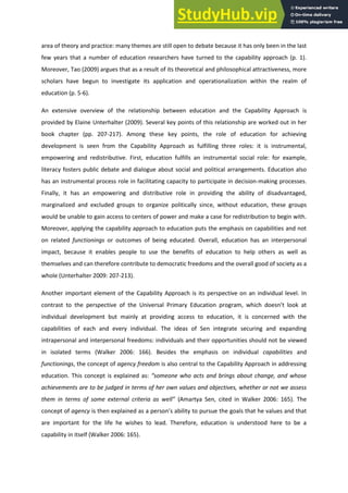 A Capability Approach Towards The Quality Of Education | PDF