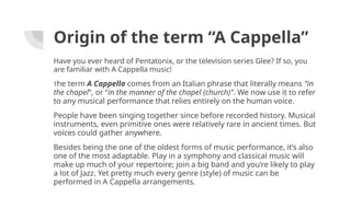 History of A Capella: A Capella Through the Ages | PPT