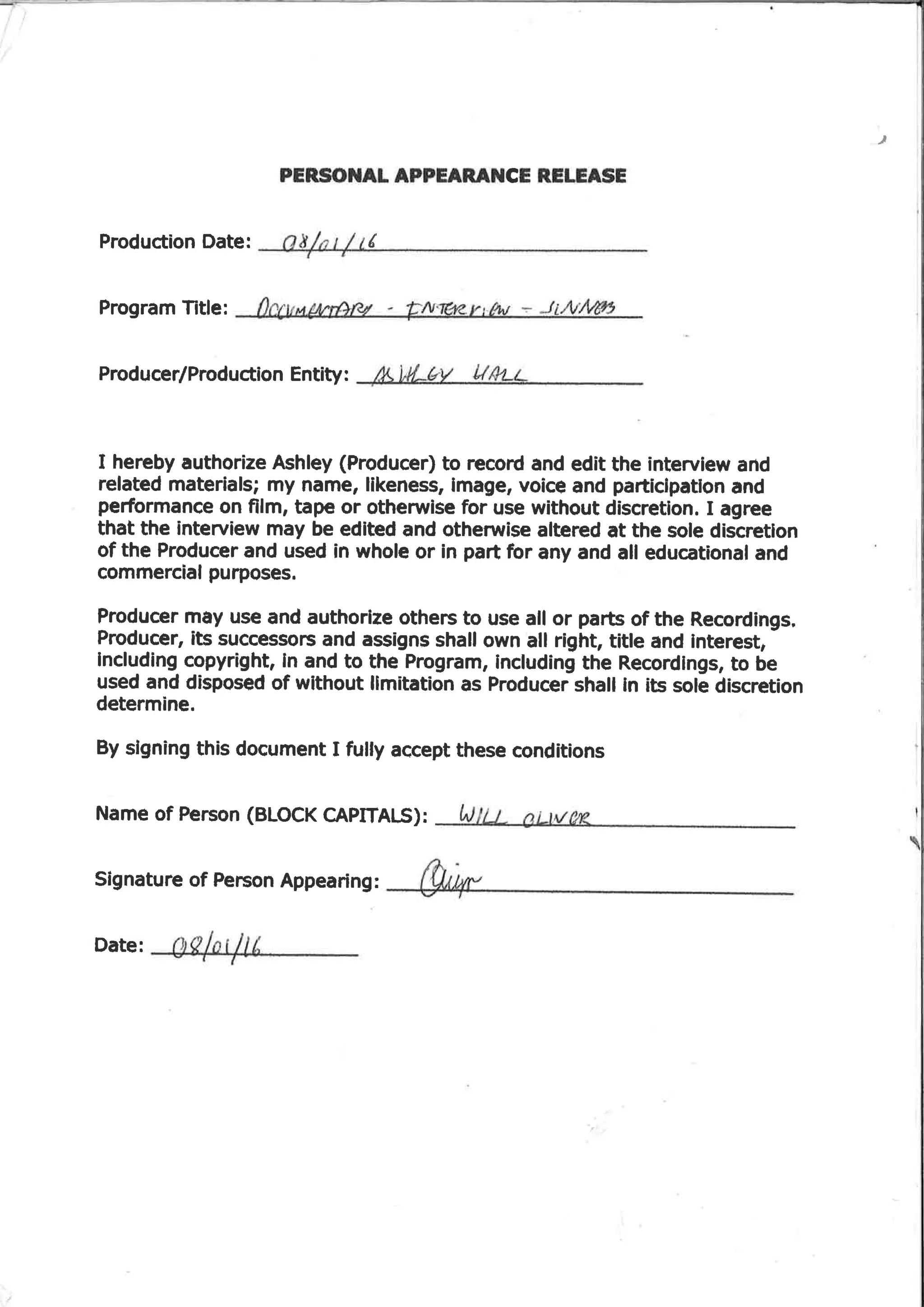 RELEASE FORMS | PDF
