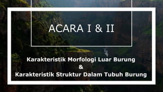ACARA 1 dan 2 Karakteristik Morfologi Burung | PPTX