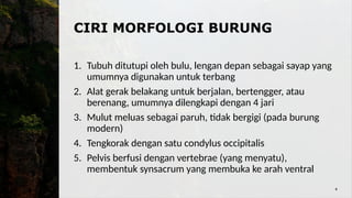 ACARA 1 dan 2 Karakteristik Morfologi Burung | PPT