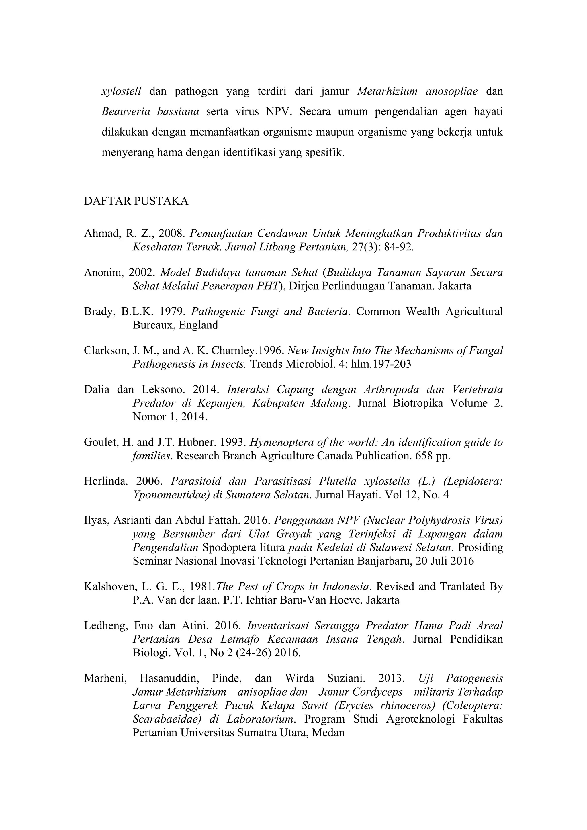 pengenalan agens pengendali hayati | PDF