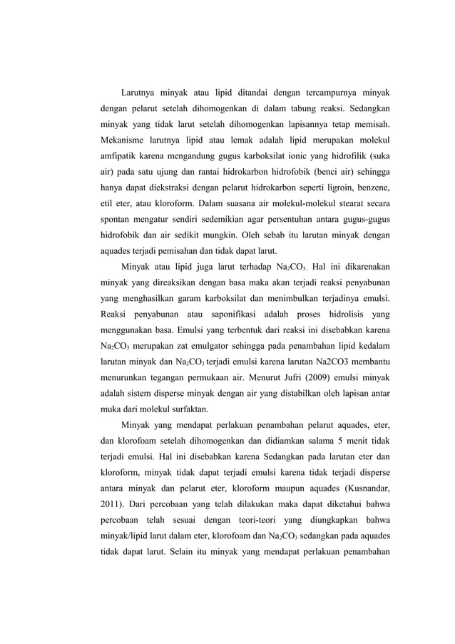 Laporan Biokimia ITP UNS SMT3 Lipida | DOC