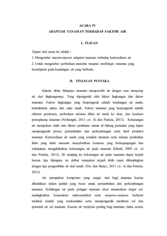 Acara 4 Praktikum Dasar-dasar Ekologi | DOCX