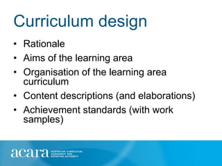 Acara curriculum presentation march 2010 | PPT