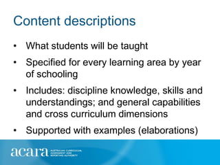 Acara curriculum presentation march 2010 | PPT