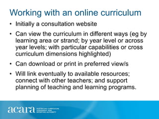 Acara curriculum presentation march 2010 | PPT