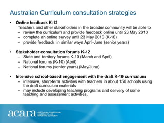 Acara curriculum presentation march 2010 | PPT