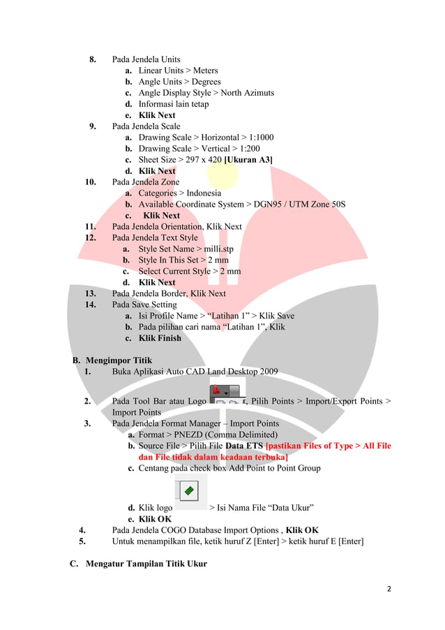 Modul Import Titik AutoCAD Land Desktop 2009 | PDF